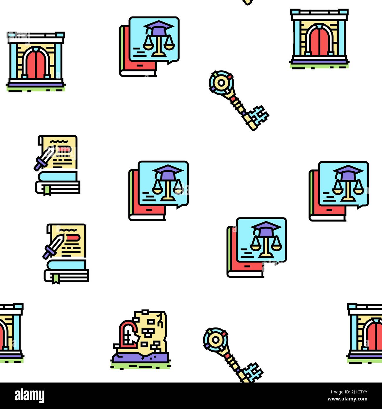 History Learn Educational Lesson Vector Seamless Pattern Stock Vector ...