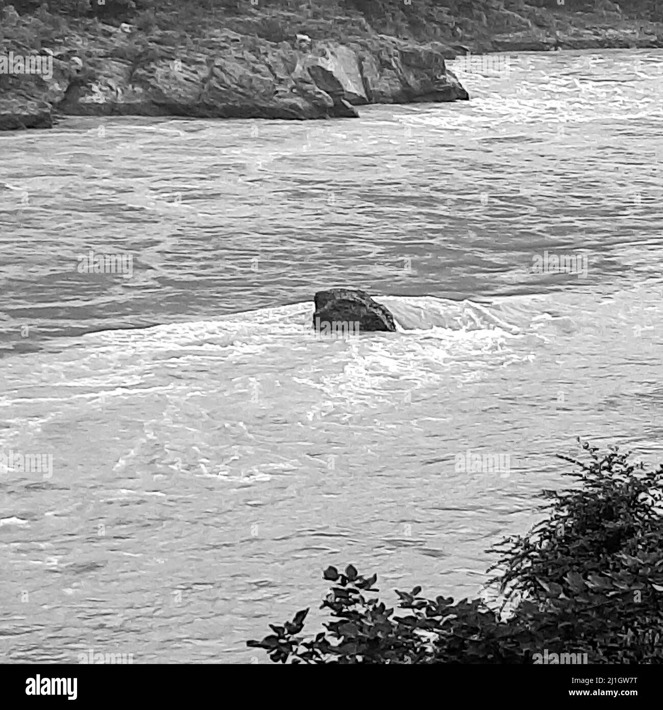 Morning view at GOA beach located in Rishikesh Uttarakhand near Laxman ...