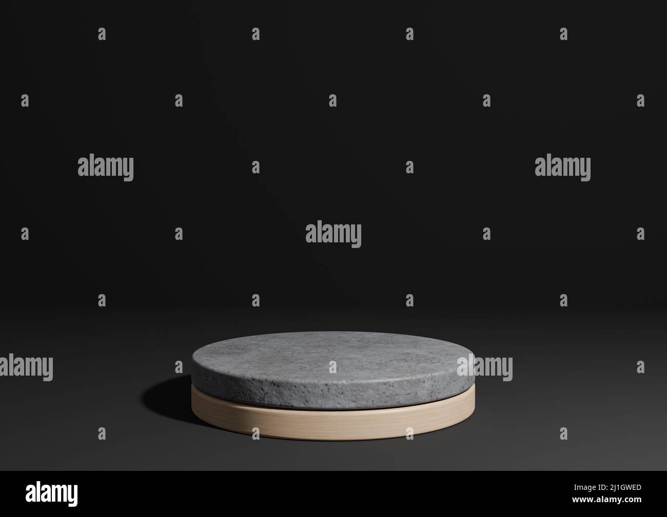 Black, dark gray, black and white 3D rendering simple product display, natural minimal ...