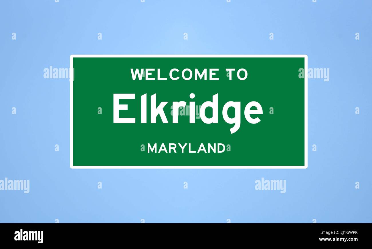 Elkridge, Maryland city limit sign. Town sign from the USA Stock Photo ...