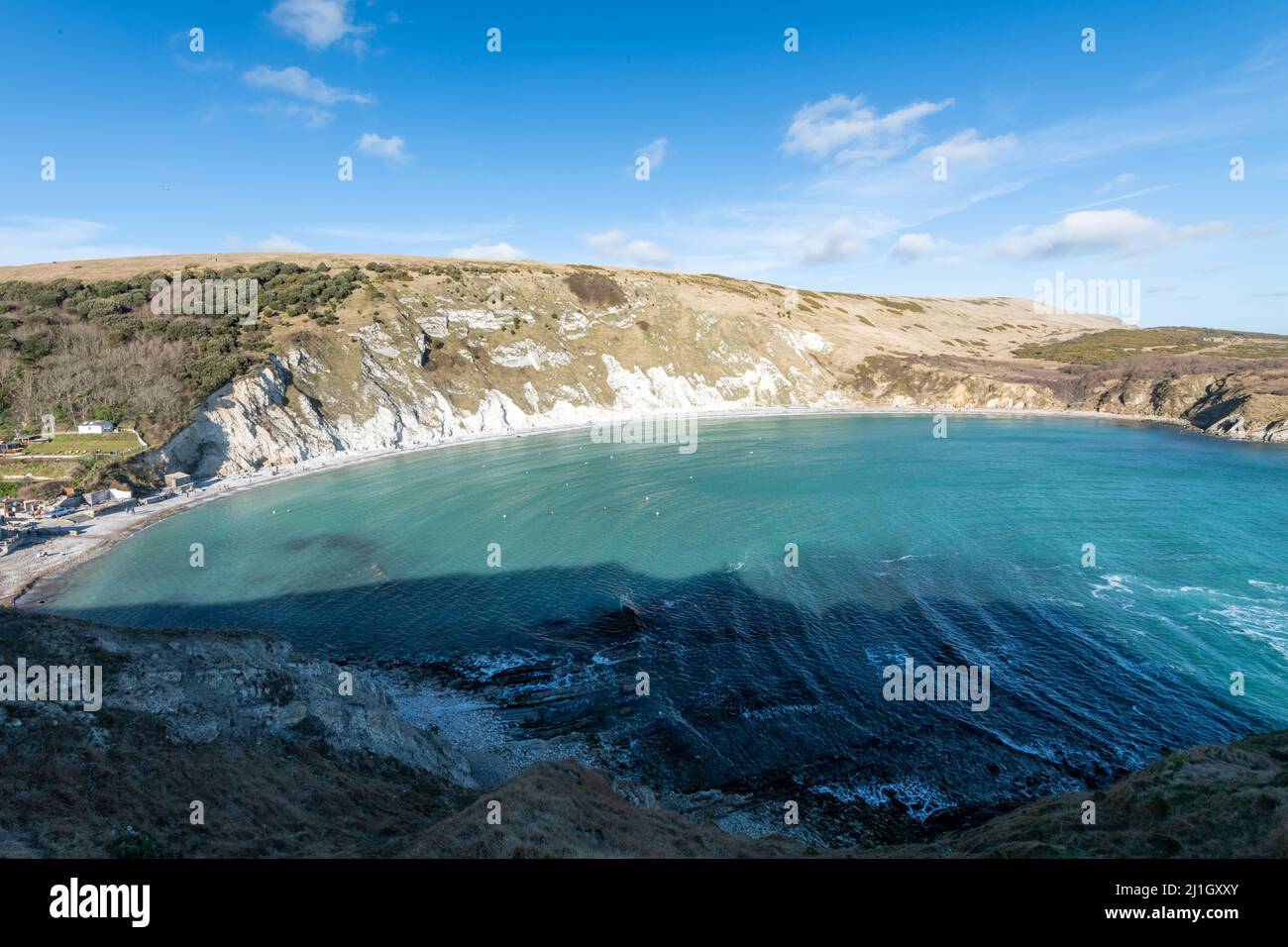 Landscape photo of Lulworth Cove on the Jurassic Coast in Dorset Stock ...