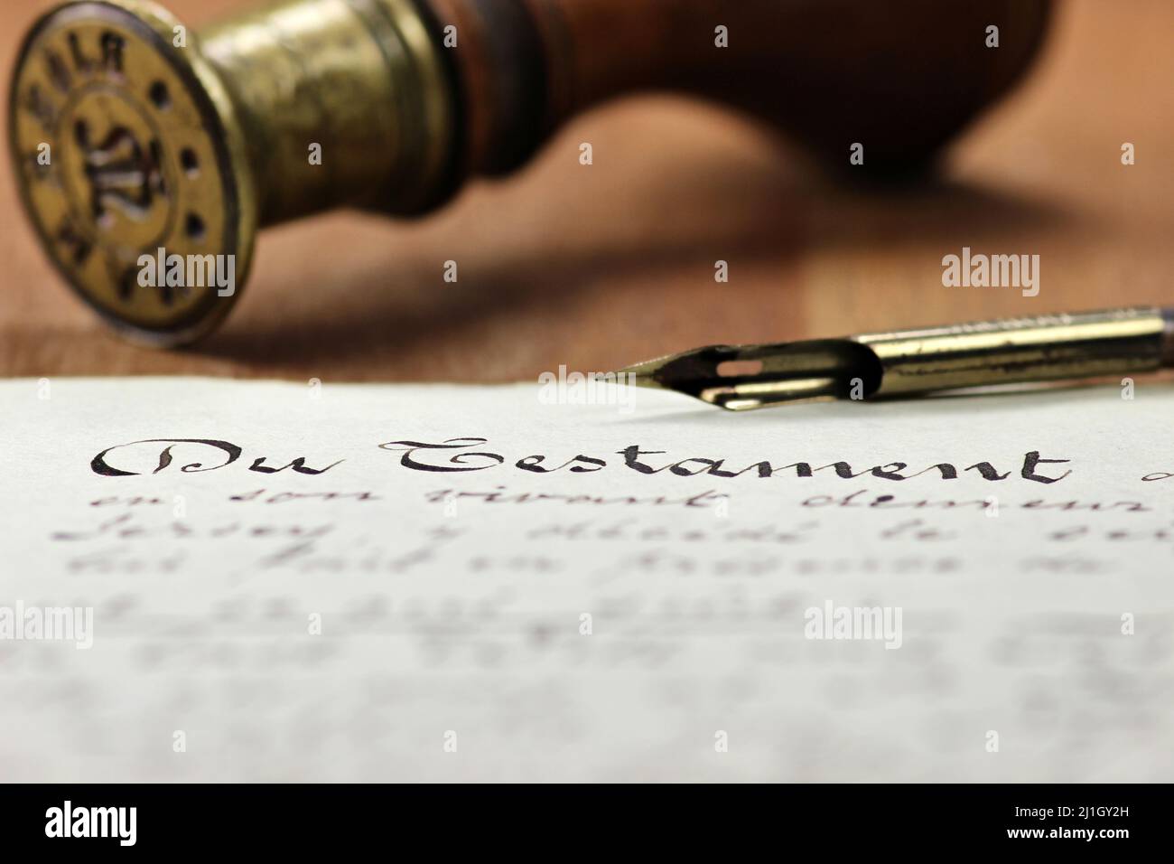 handwritten testament on desktop Stock Photo - Alamy