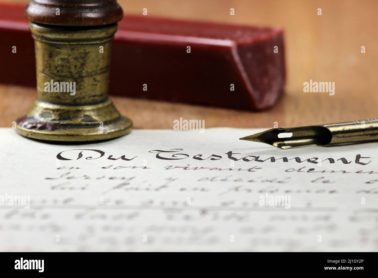 handwritten testament on desktop Stock Photo - Alamy
