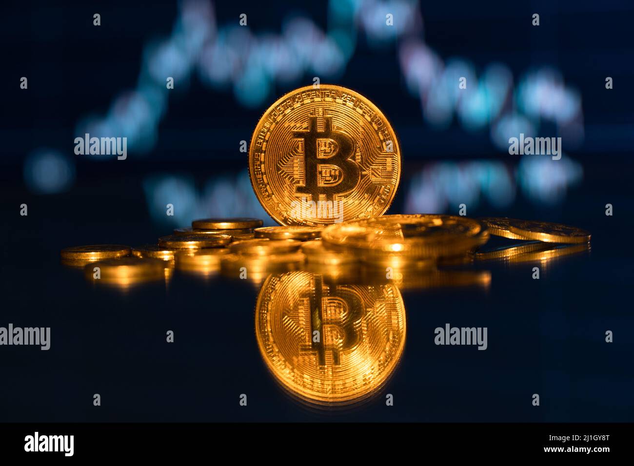 Bitcoin. Bitcoin chart background concept. Crypto money news concept ...