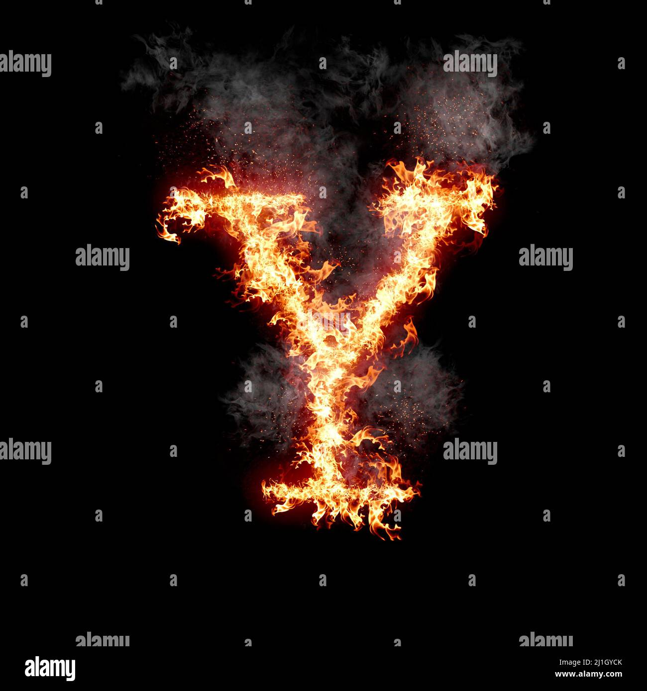 Letter Y Fire Letter Y In Fire Flame Icon Royalty Free Vector Image