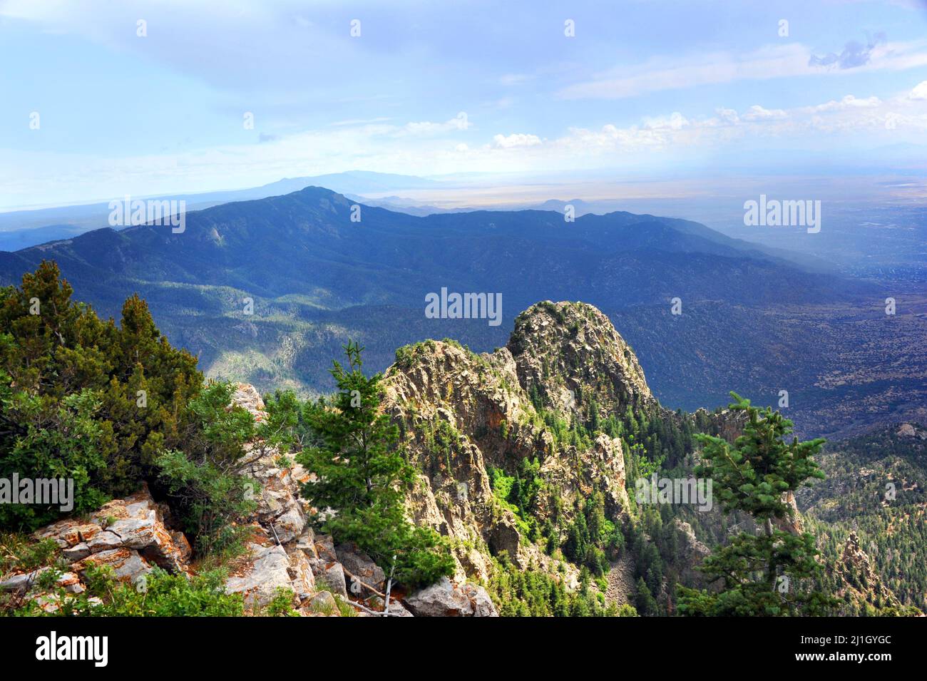 View from Sandia Crest of the Sandia Mountains near Albuquerque, New ...