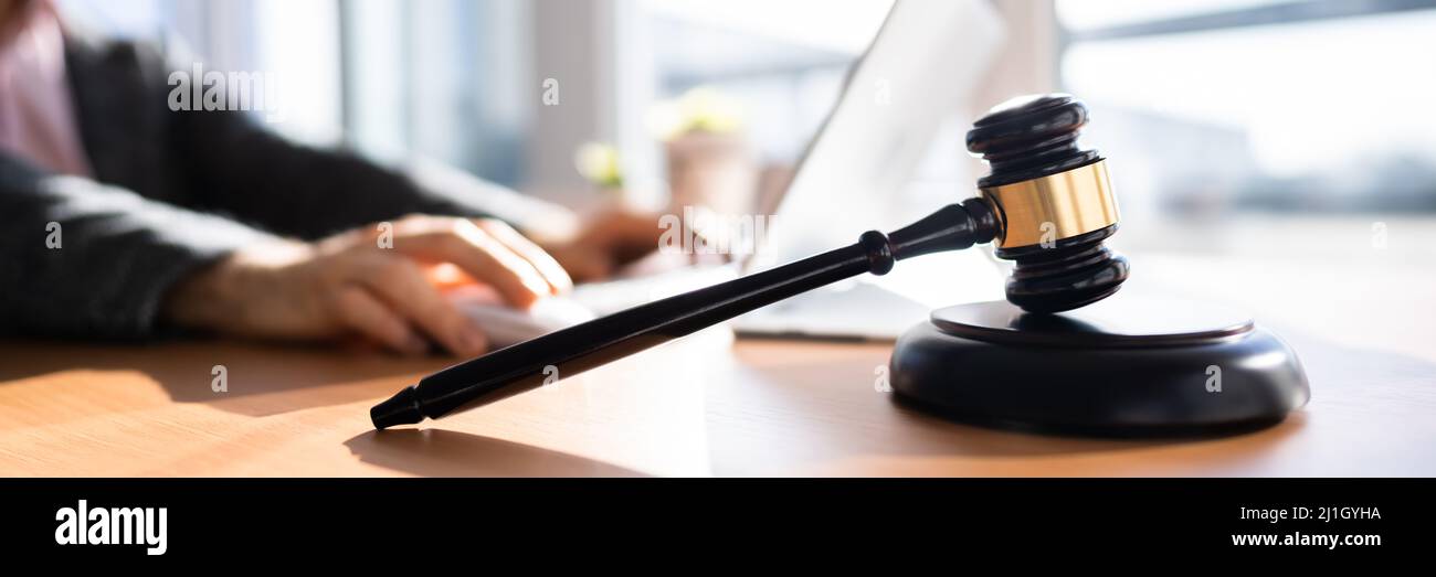 Digital Technology At Court Trial. Legal Tech Stock Photo - Alamy