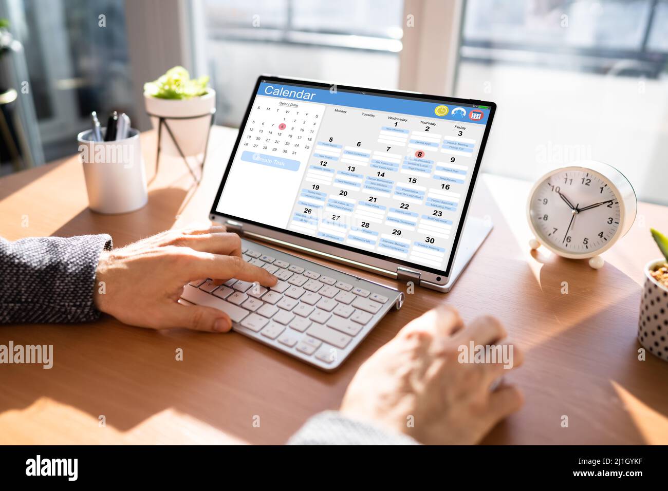 Appointment Schedule Planner And Date Calendar On Hybrid Laptop Stock ...