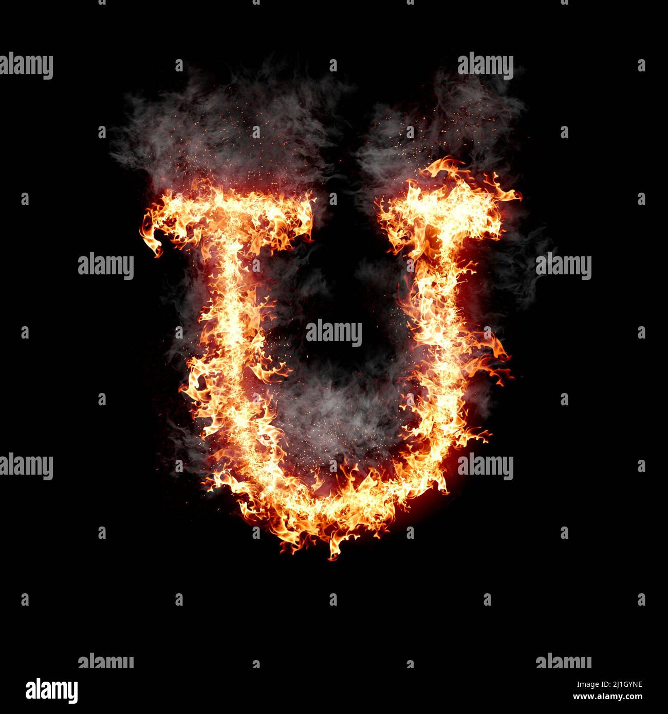 Letter U On Fire