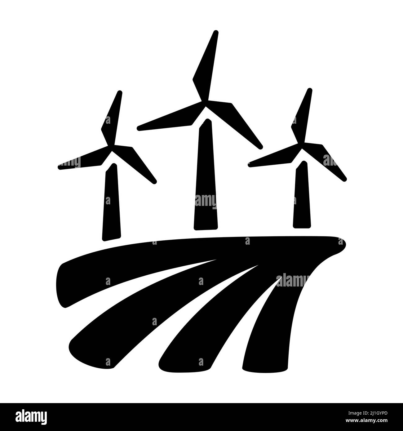 Windmill on the field flat glyph icon. Agriculture sign. Graph symbol ...