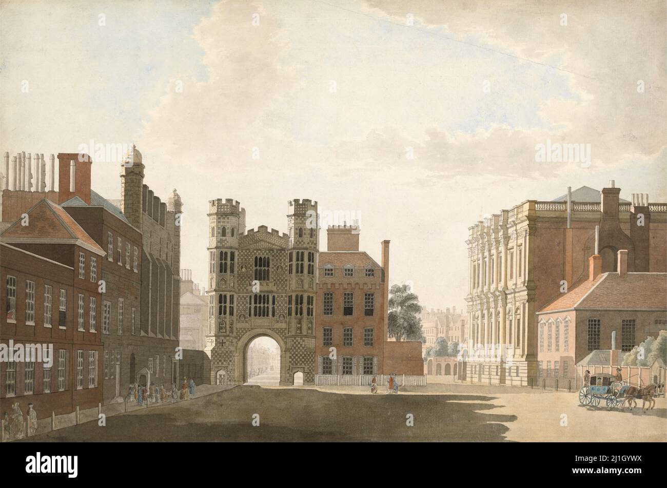 Whitehall Showing Holbein's Gate and Banqueting Hall. Thomas Sandby RA ...