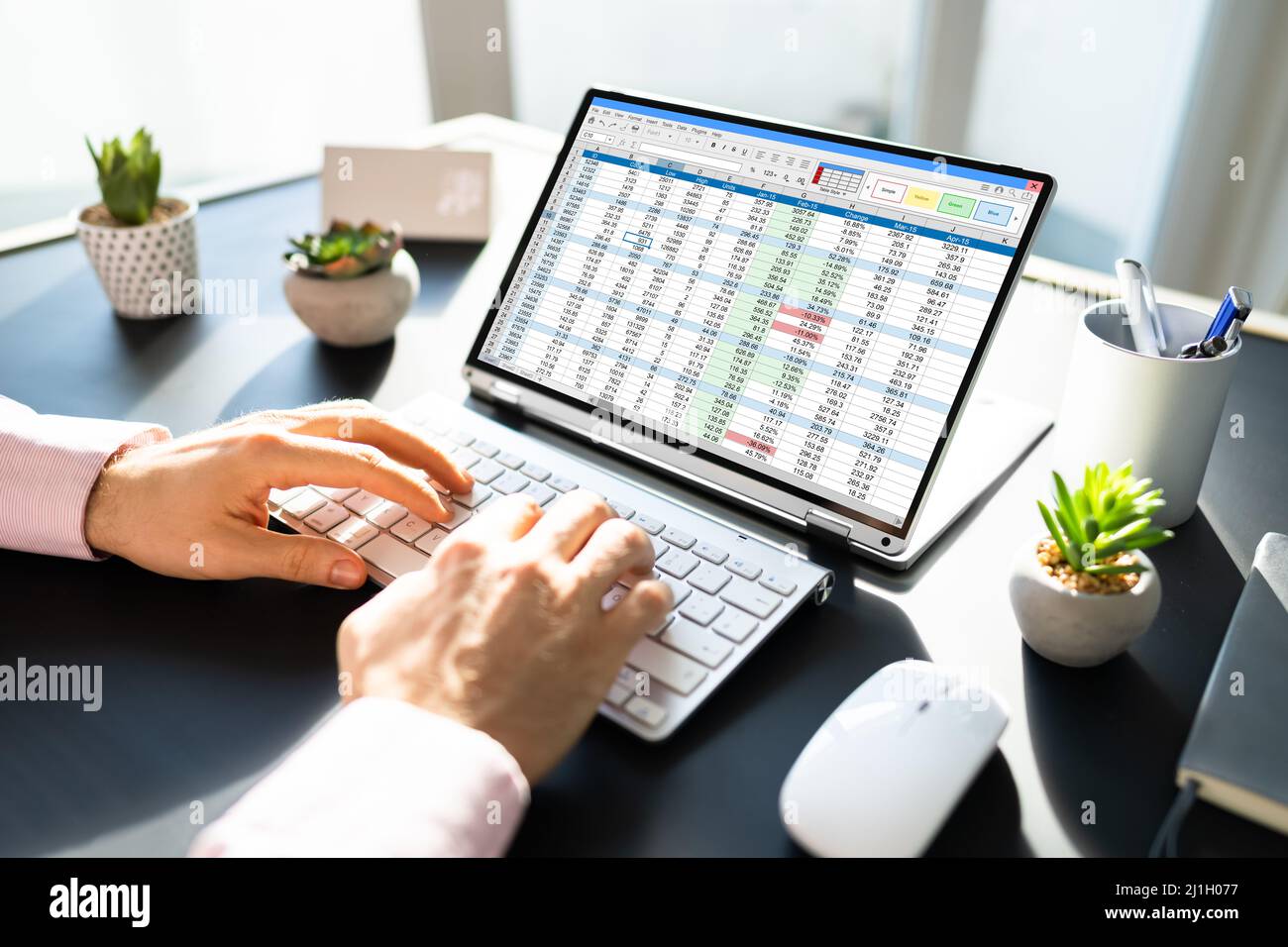 Spreadsheet Data Business Work On Office Tablet Stock Photo - Alamy