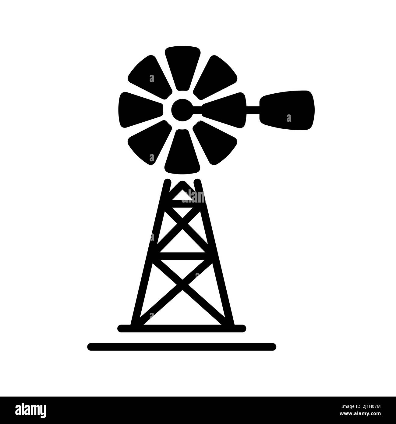 Wind pump flat glyph icon. Agriculture sign. Graph symbol for your web ...