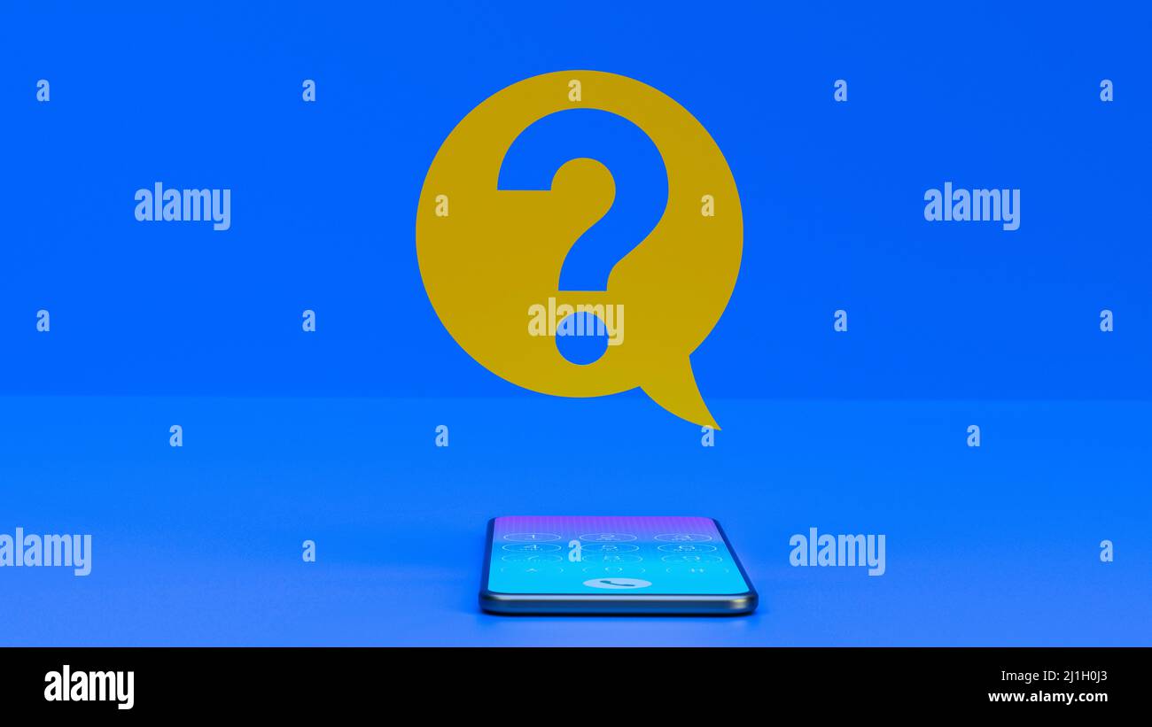 smartphone and question Stock Photo - Alamy