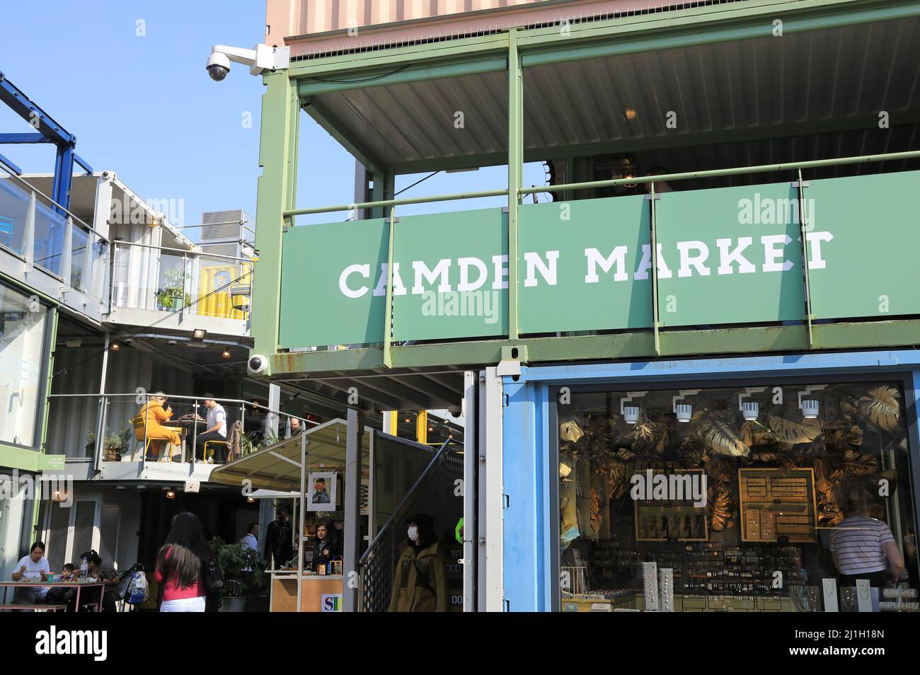 Spring sunshine on trendy Buck Street Market which is made of colourful ...