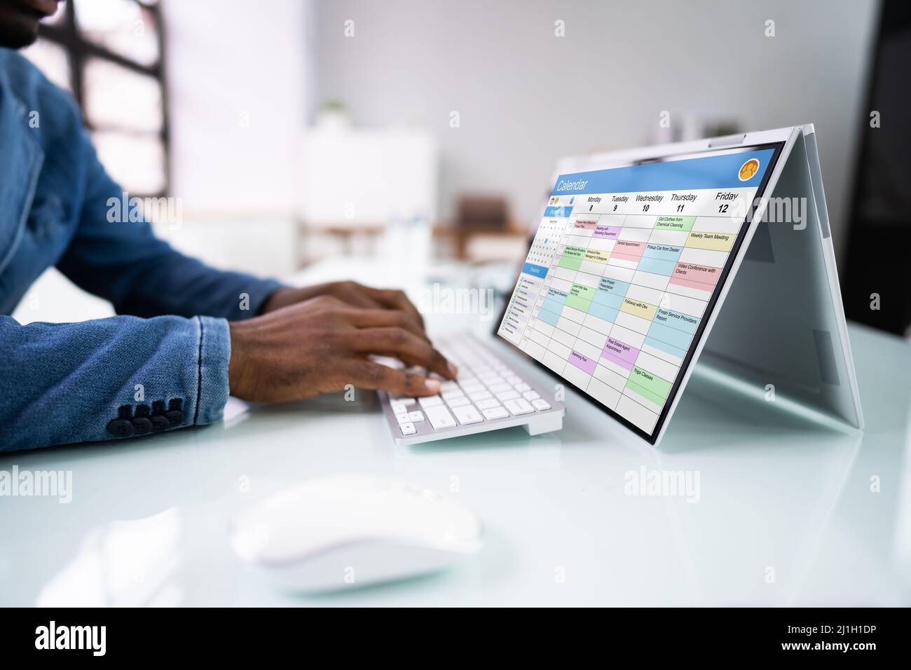 Appointment Schedule Planner And Date Calendar On Hybrid Laptop Stock ...