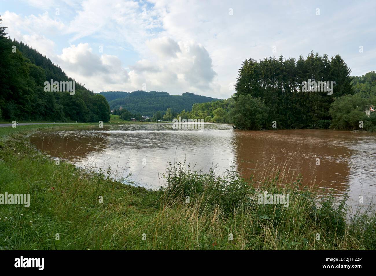 summer flood of the Kyll in Muerlenbach in the Eifel in July 2021 Stock Photo - Alamy