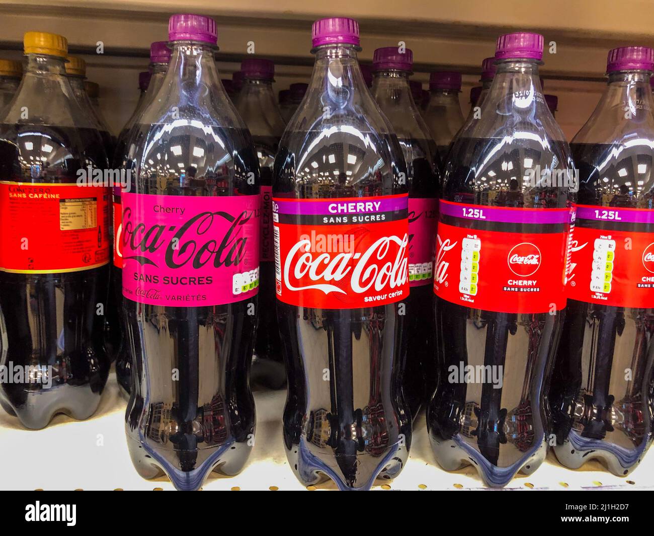 Paris, France, Detail, Coca Cola Diet Soda with artificial Colorants ...