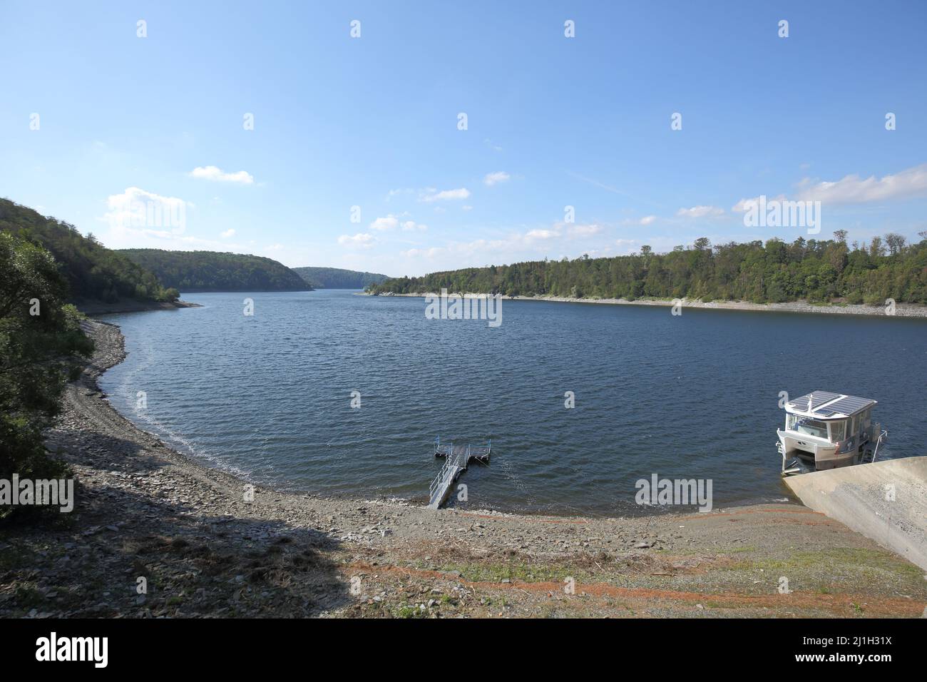 Reservoir at the Rappbodetalsperre in the Harz Mountains, Saxony-Anhalt ...