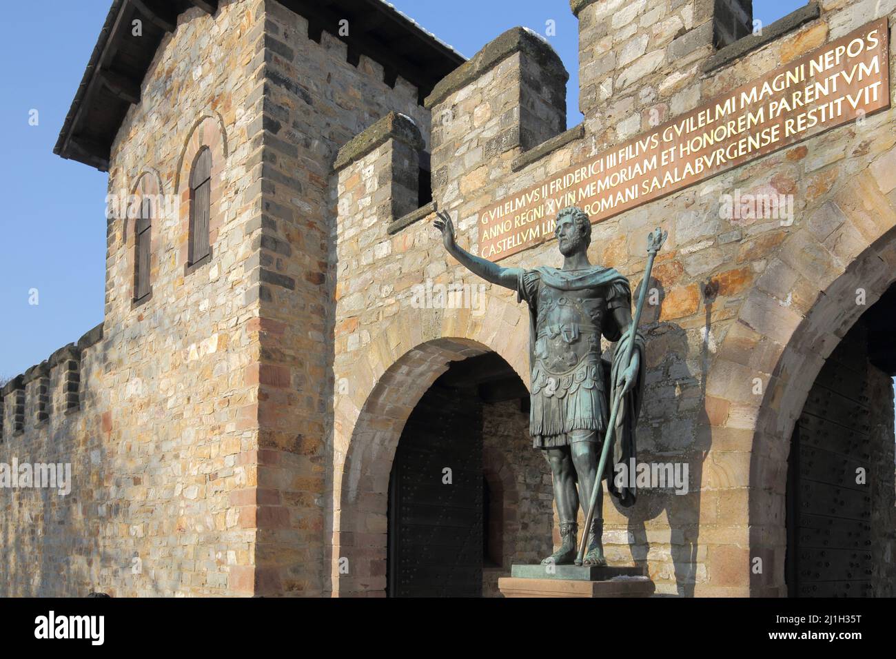 Entrance to the Roman UNESCO Fort Saalburg im Taunus, Hesse, Germany ...