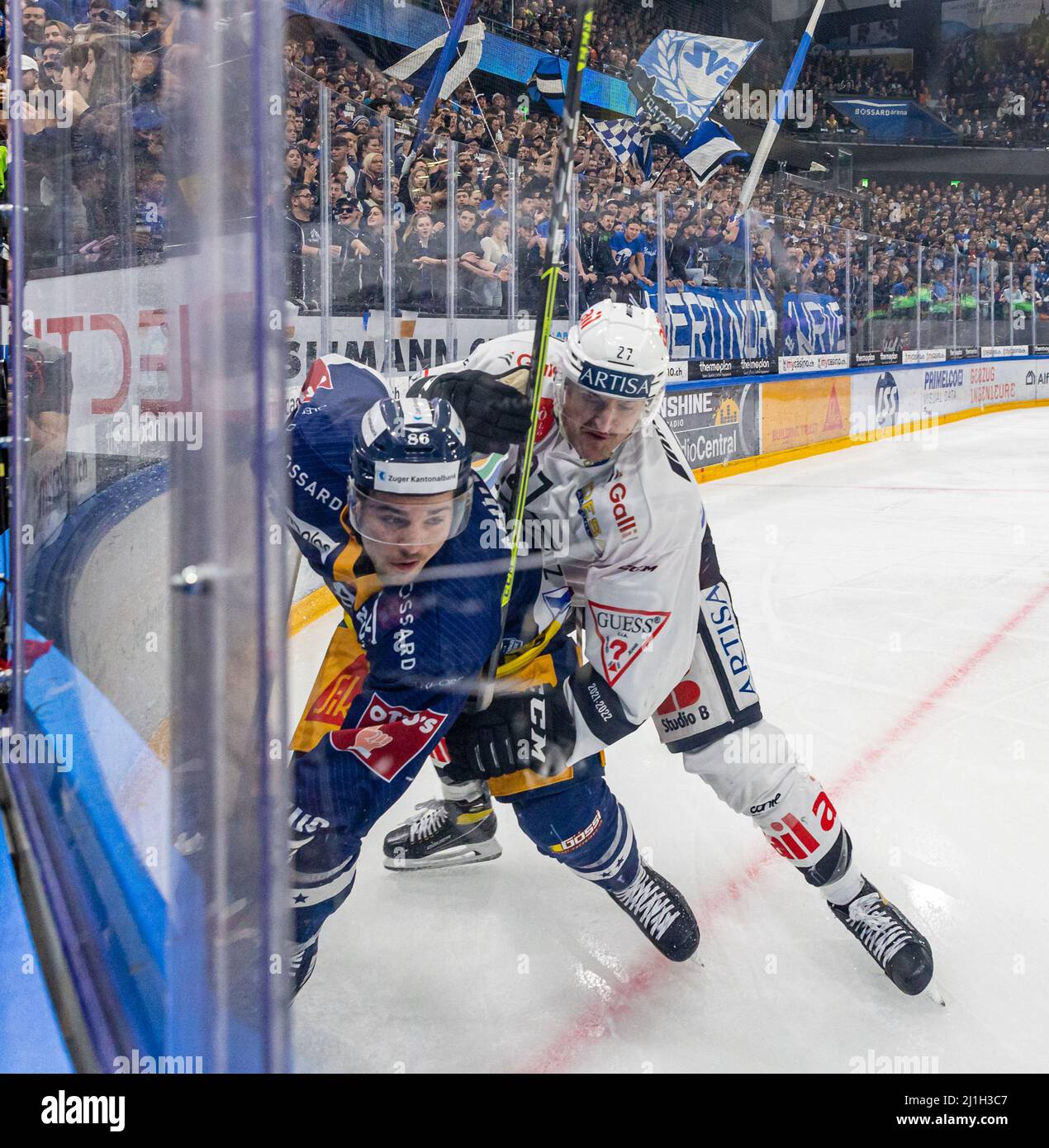 Switzerland. 25th Mar, 2022. 25.03.2022, Zug, Bosshard Arena, Playoffs ...