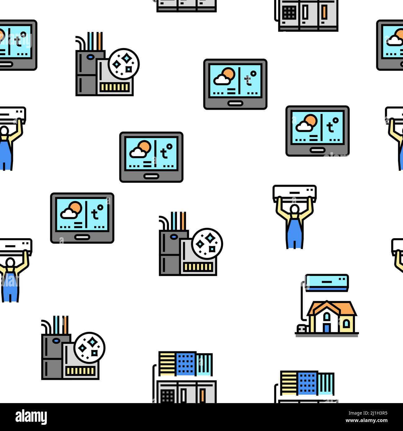 Conditioning System Electronics Vector Seamless Pattern Stock Vector ...