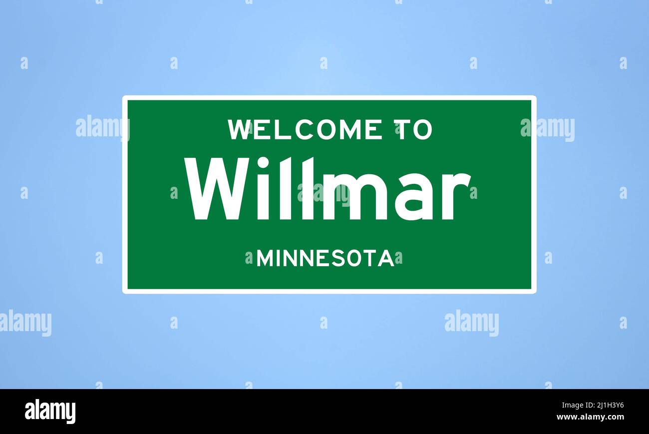 Willmar, Minnesota city limit sign. Town sign from the USA Stock Photo ...