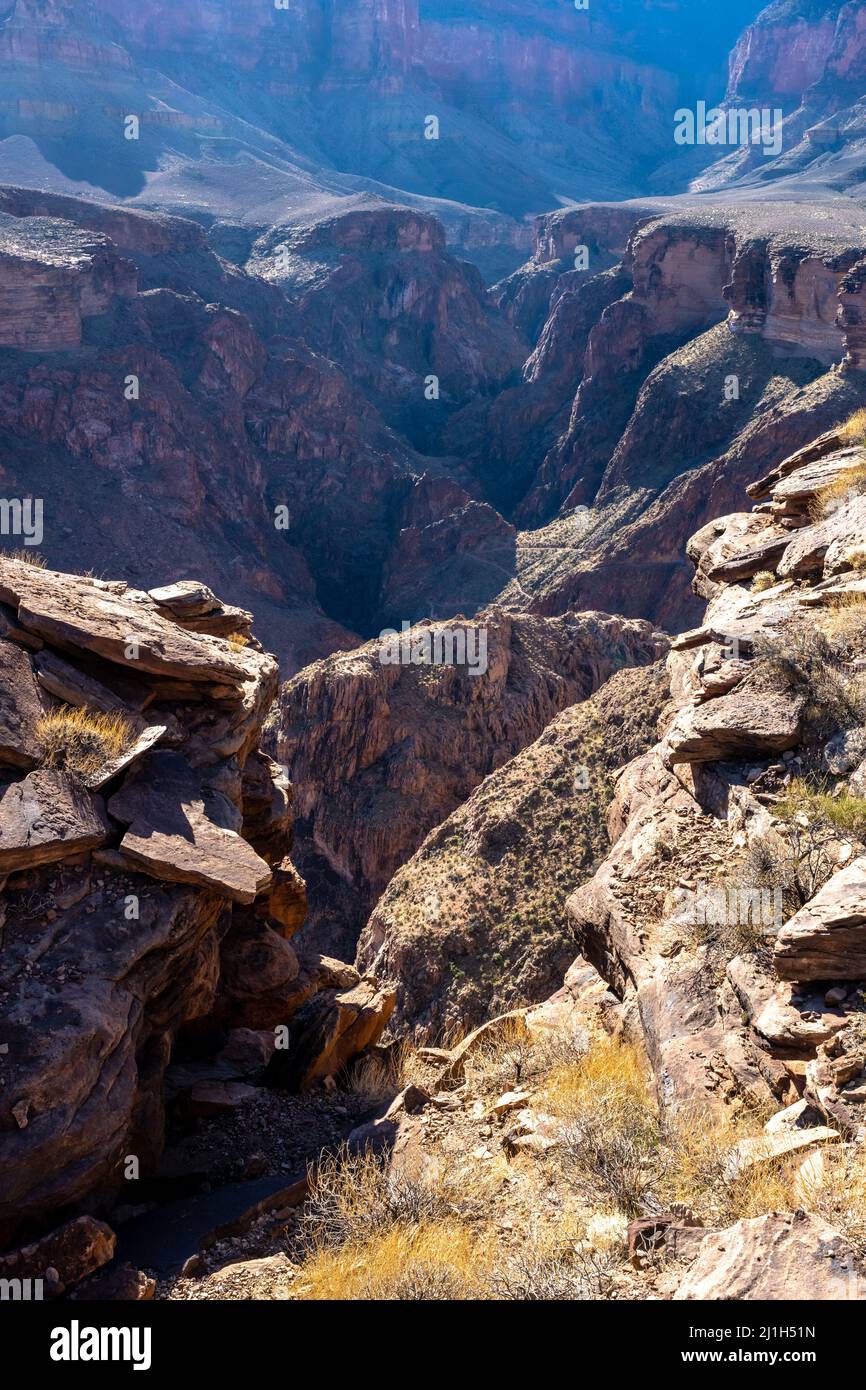 Looking Deeply Into The Grand Canyon From Plateau Point along the South ...