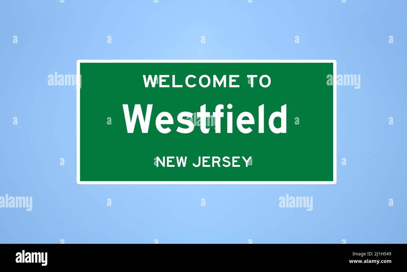 Westfield, New Jersey city limit sign. Town sign from the USA Stock ...