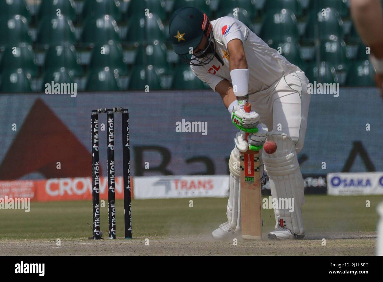 A view of the fifth and final day of the third cricket Test match ...