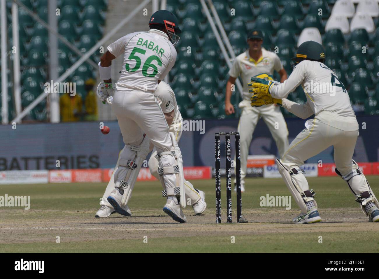 A view of the fifth and final day of the third cricket Test match ...