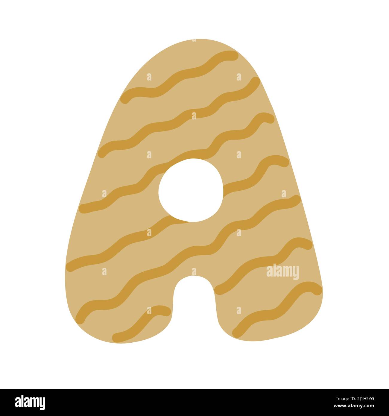 Letter A of English alphabet, doodle style decorated with simple ...