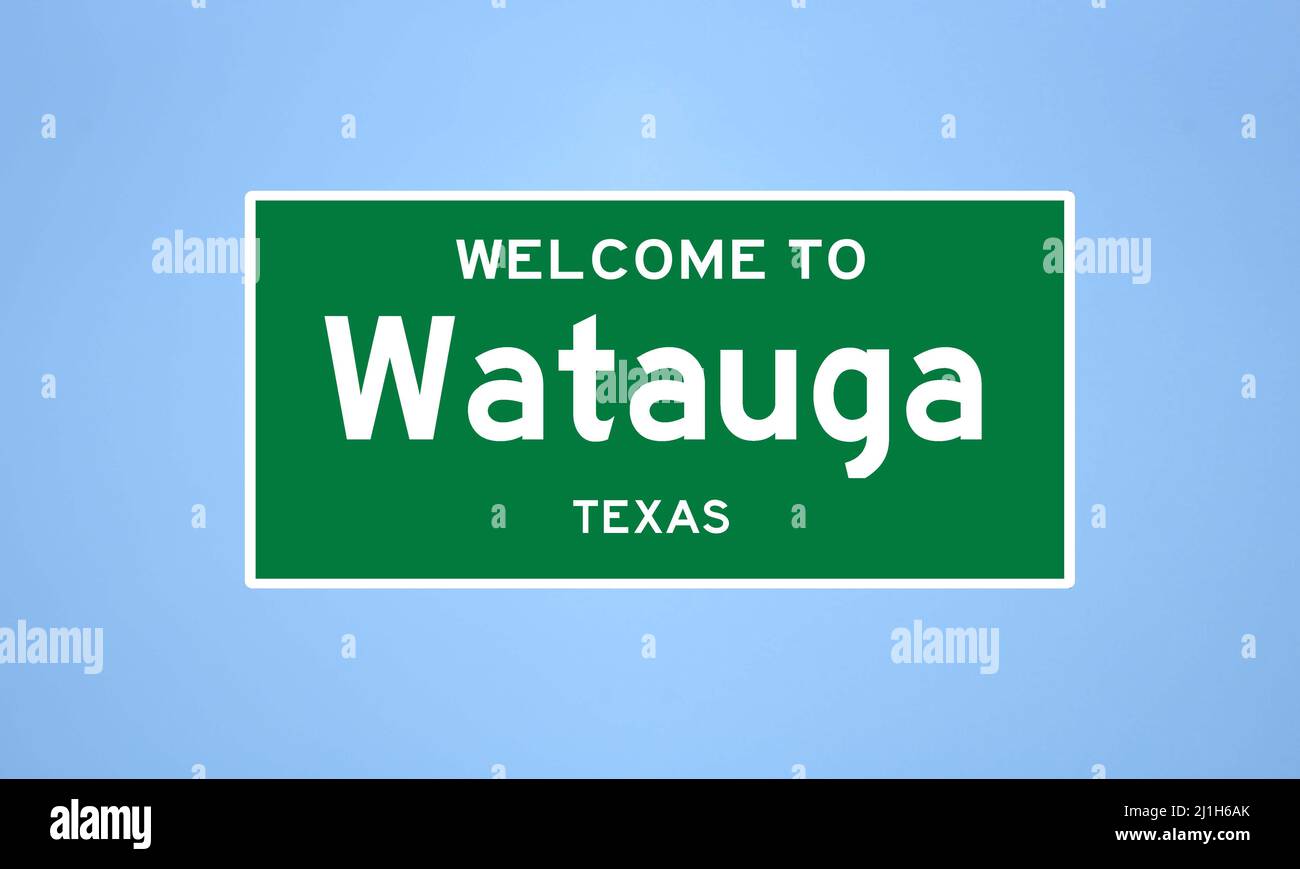 Watauga, Texas city limit sign. Town sign from the USA Stock Photo - Alamy