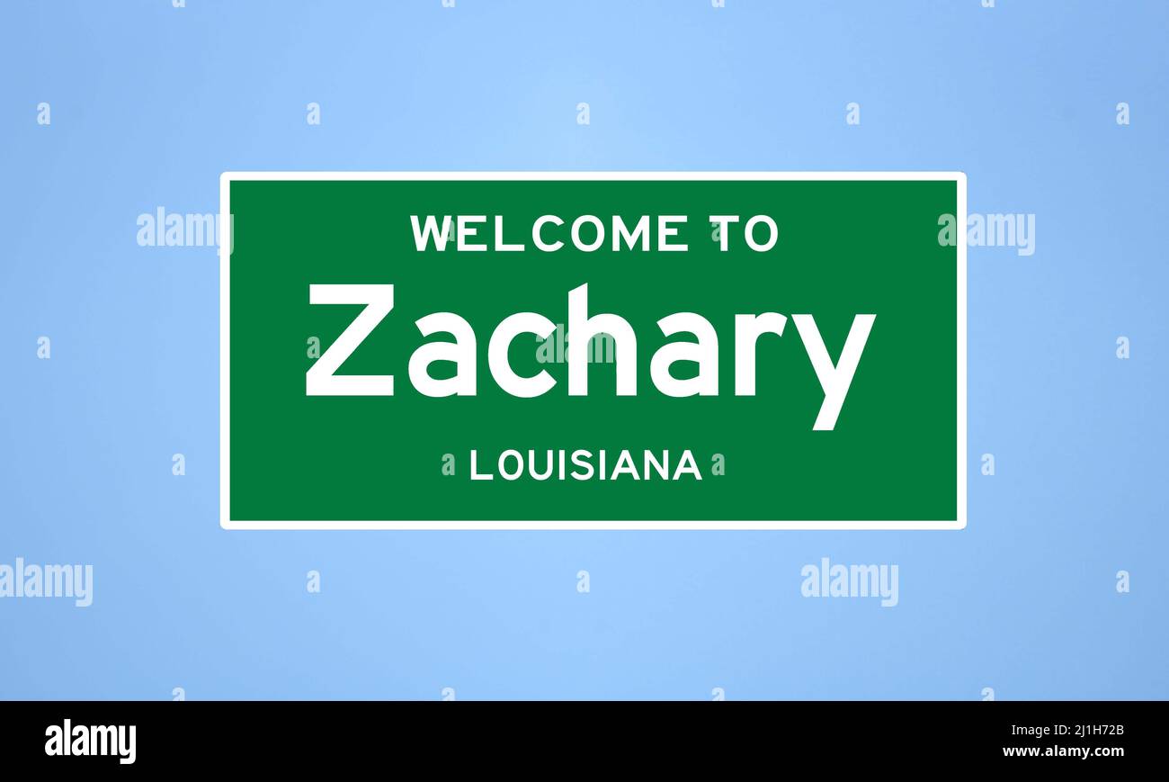 Zachary, Louisiana city limit sign. Town sign from the USA Stock Photo ...