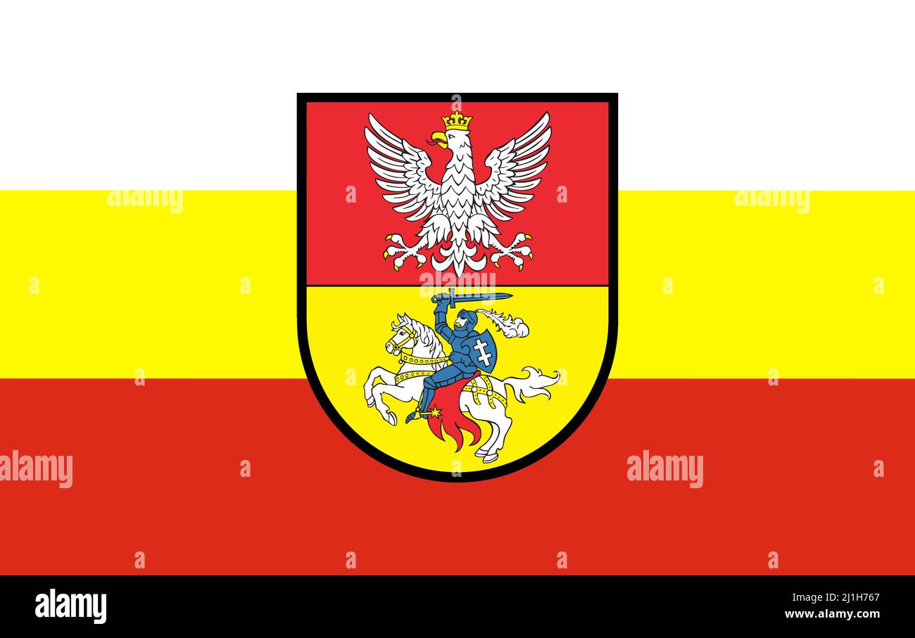 Top view of flag Bialystok, Poland. Polish city. travel and patriot ...