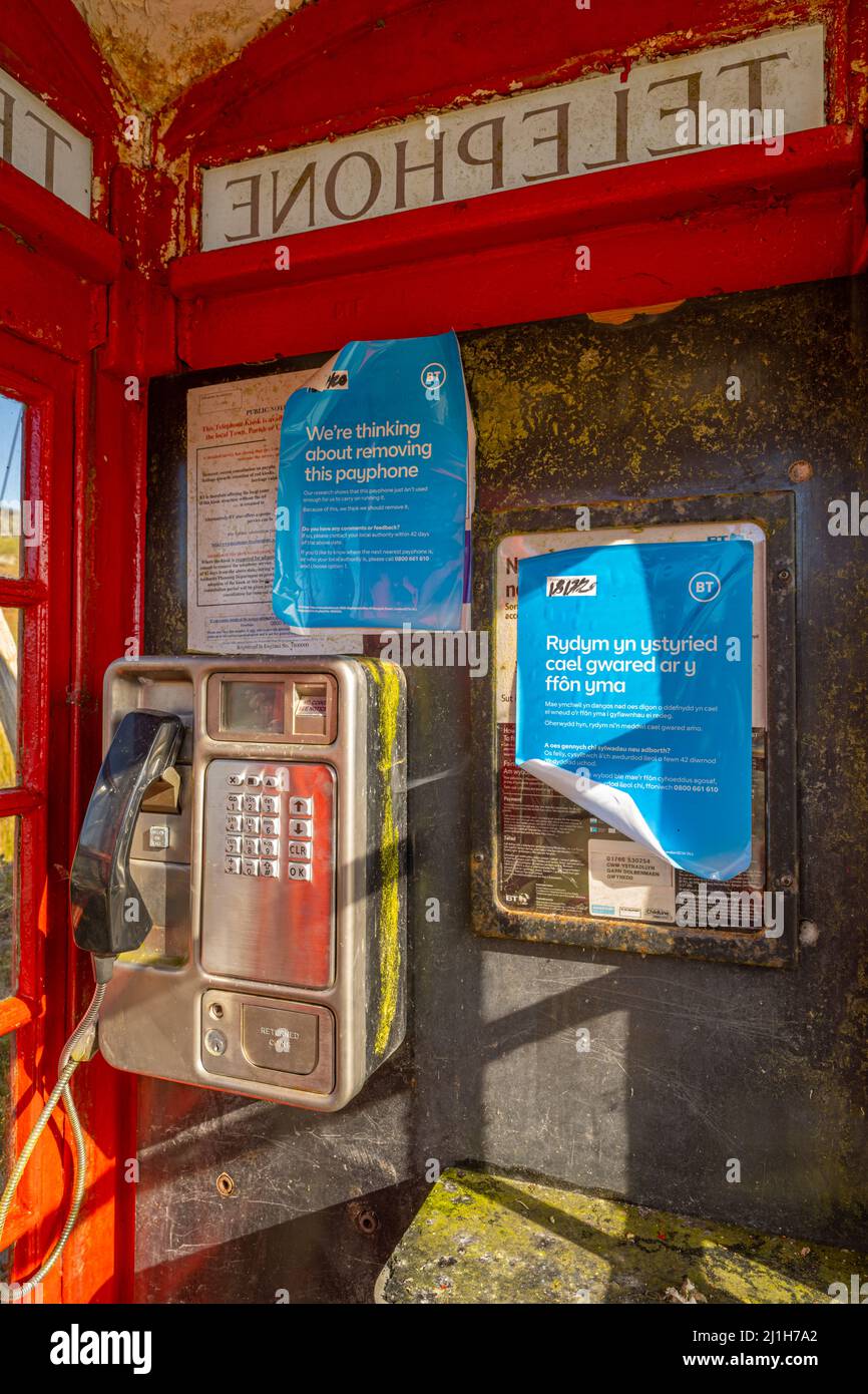 Interior of Telephone box that has been chosen to be decommissioned In ...