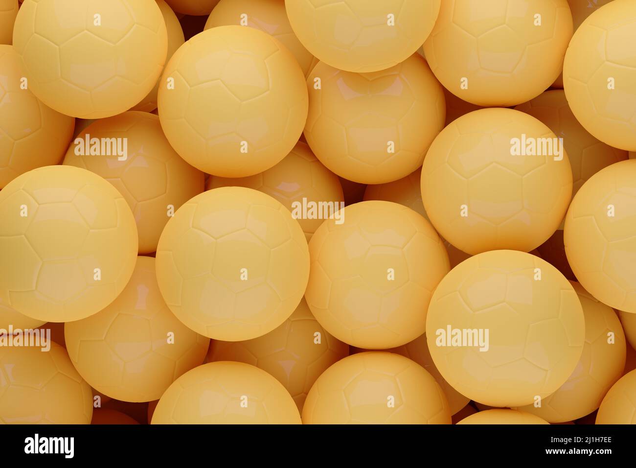 Background of yellow soccer balls. 3d illustration Stock Photo - Alamy