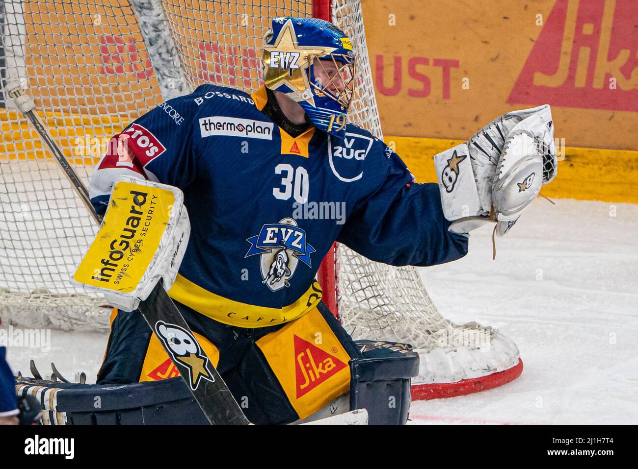 Switzerland. 25th Mar, 2022. 25.03.2022, Zug, Bosshard Arena, Playoffs ...