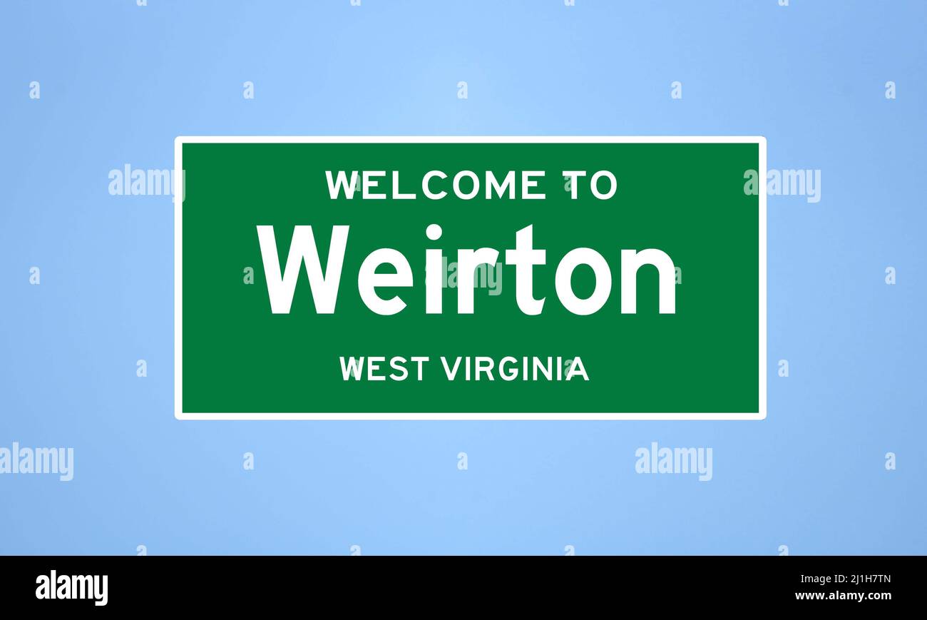 Weirton, West Virginia city limit sign. Town sign from the USA Stock ...