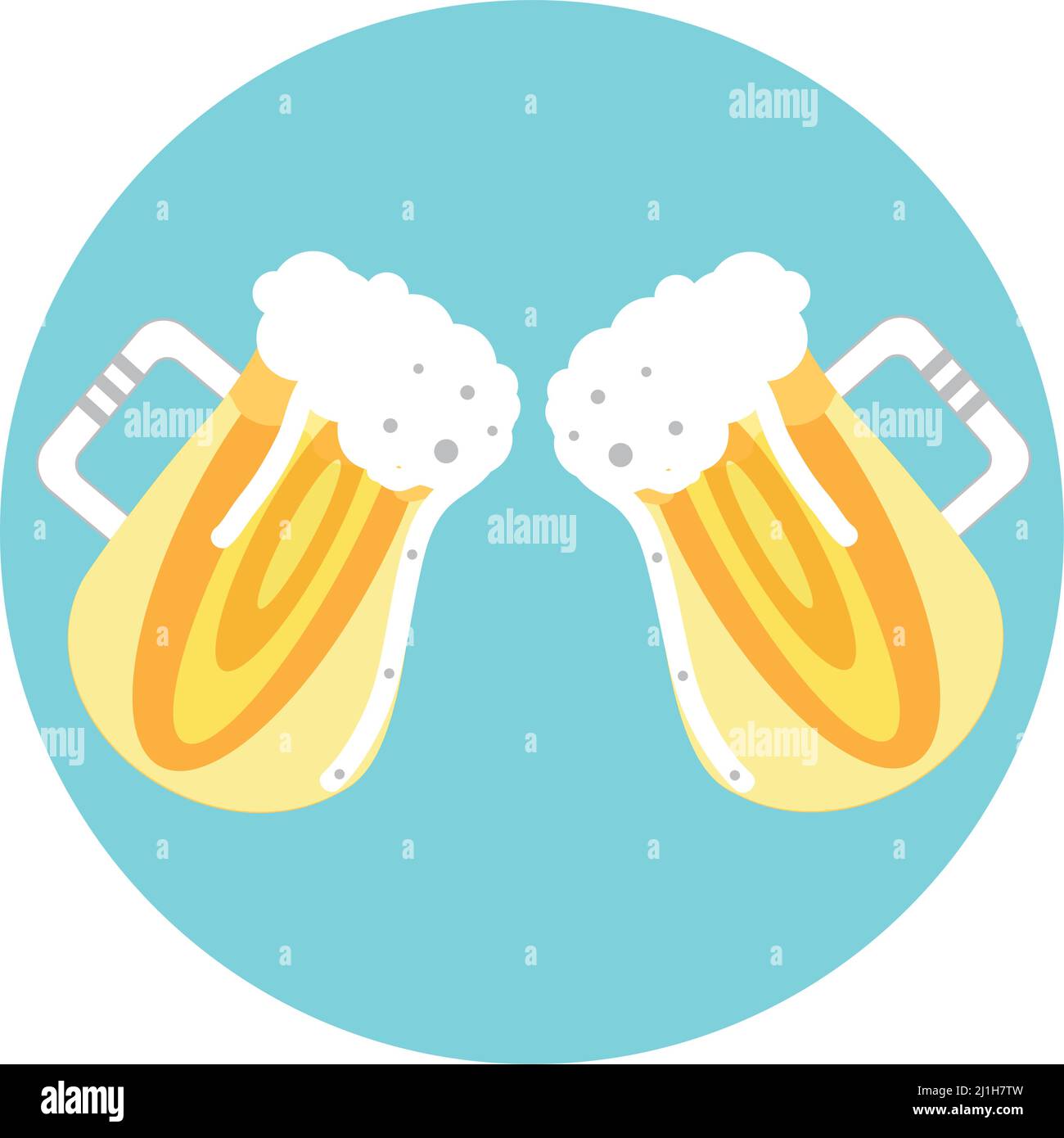 Pair of beer with foam icons Vector Stock Vector Image & Art - Alamy