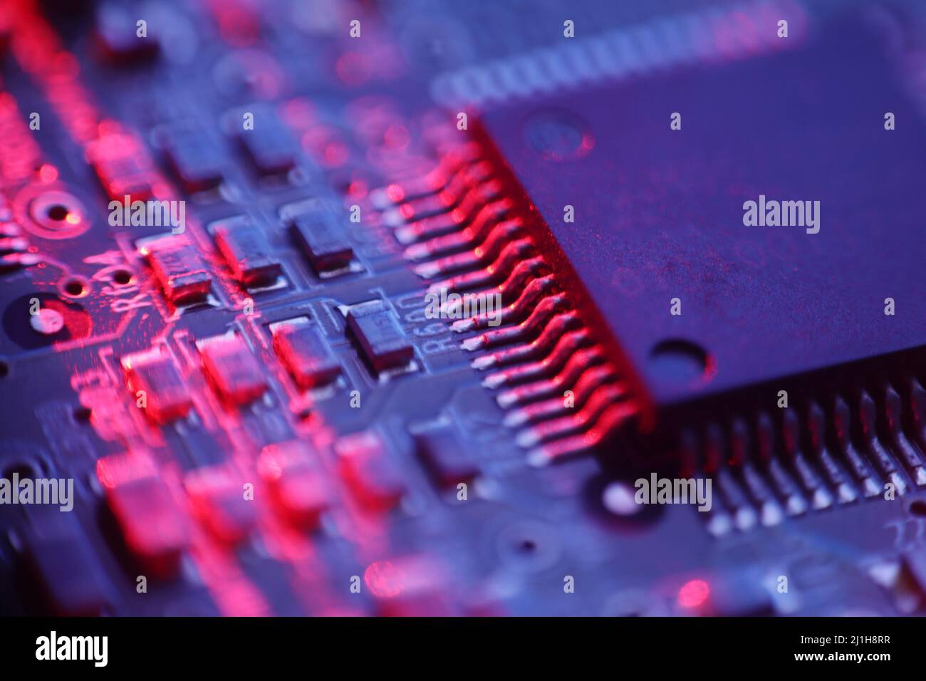 Computer Microchips and Processors on Electronic circuit board ...