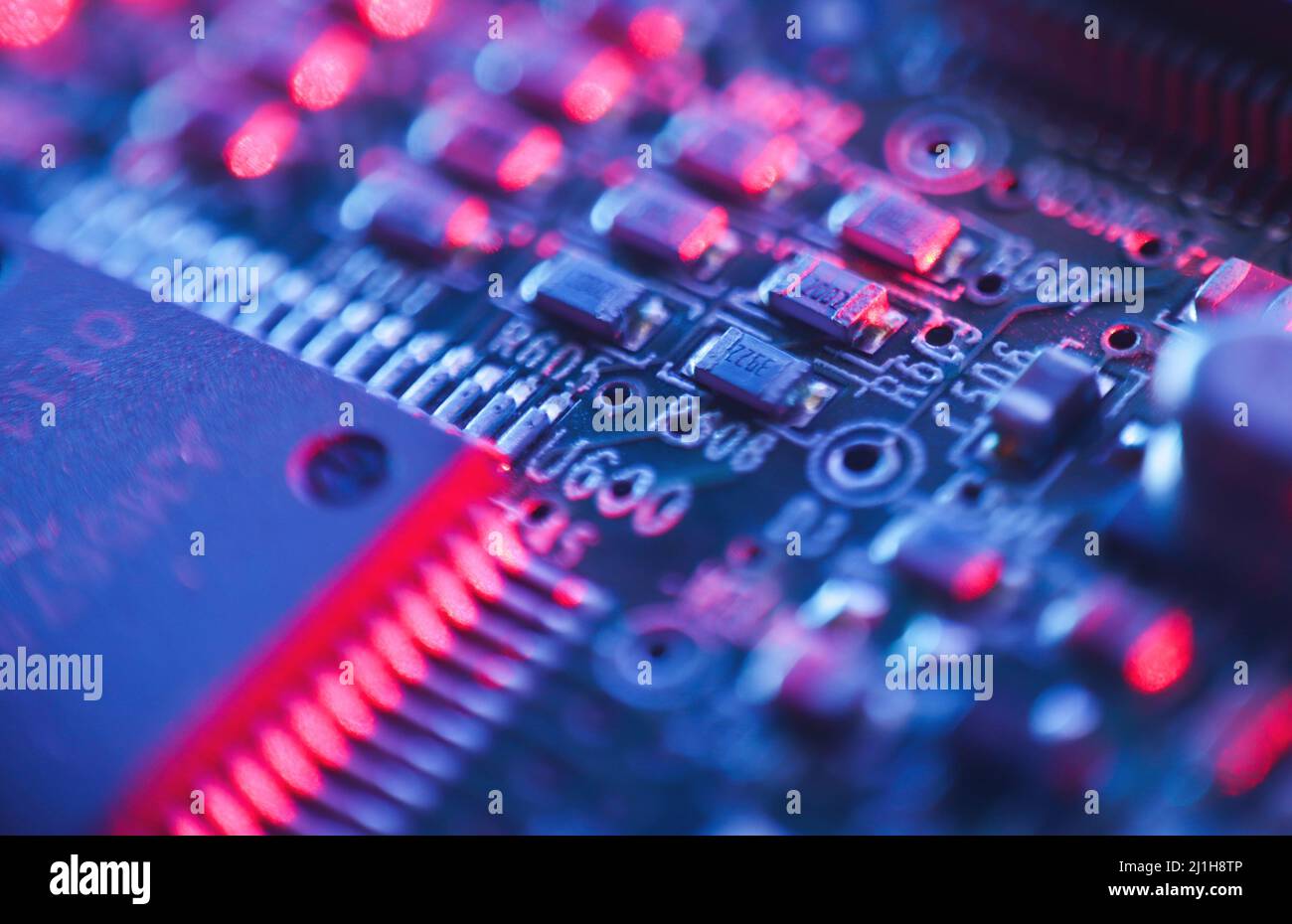 Computer Microchips and Processors on Electronic circuit board ...