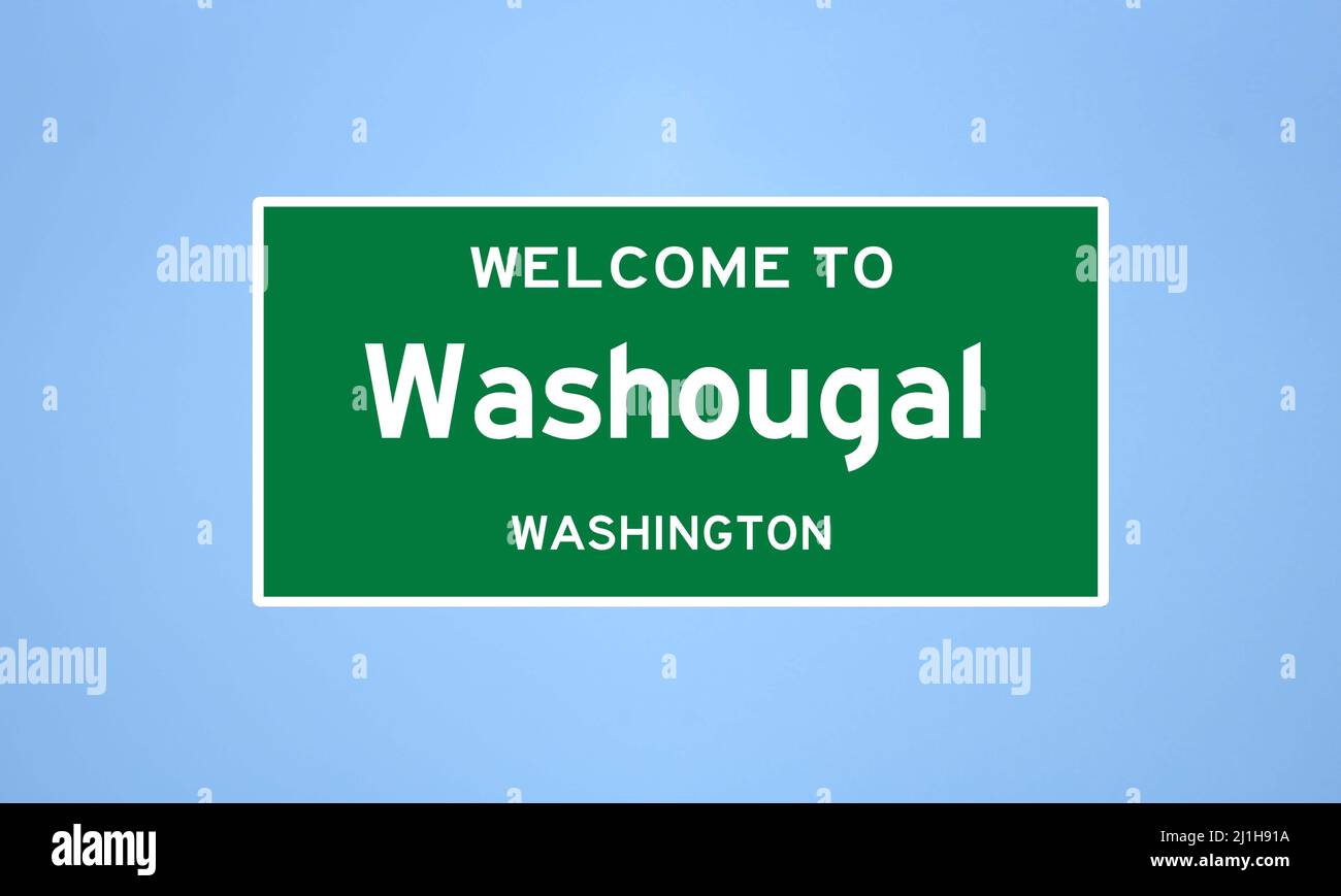 Washougal, Washington city limit sign. Town sign from the USA Stock ...