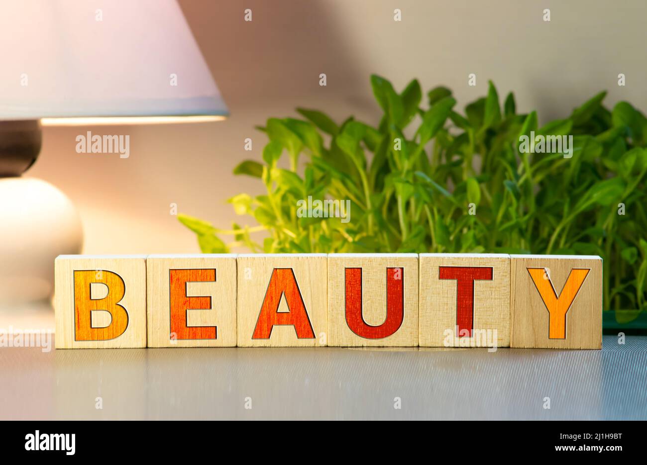 You are beautiful word written on wood block. You are beautiful text on ...