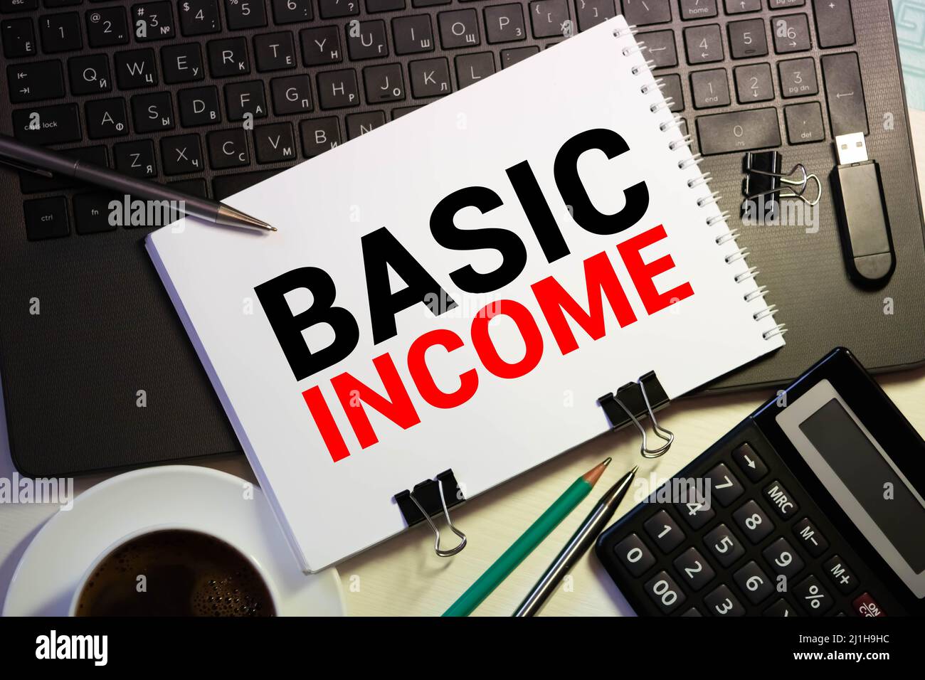 Hand writing Basic income with marker, concept background Stock Photo ...