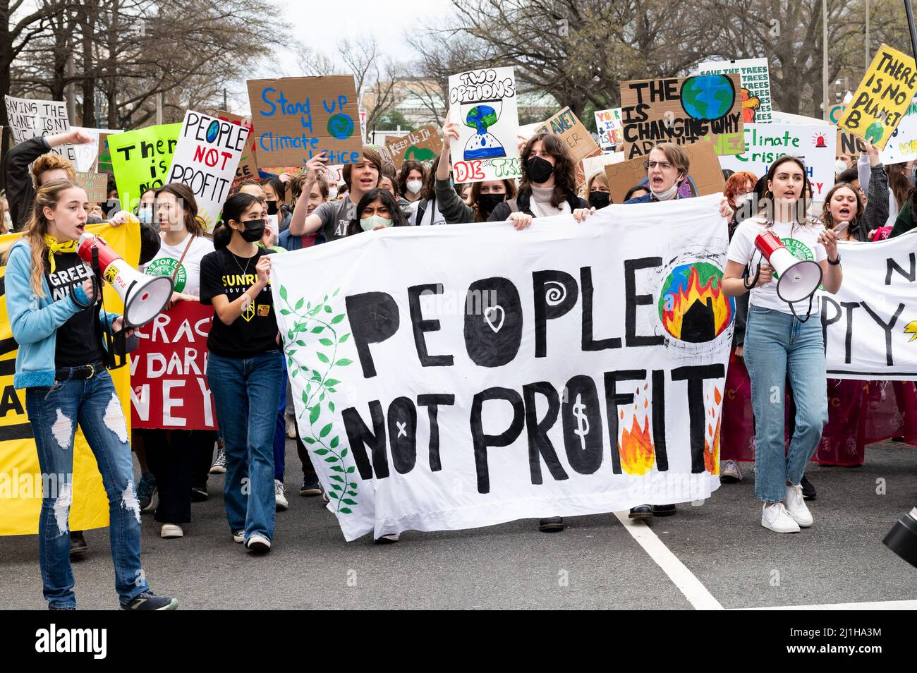 Washington DC, USA. 25th Mar, 2022. People holding a banner that says ...