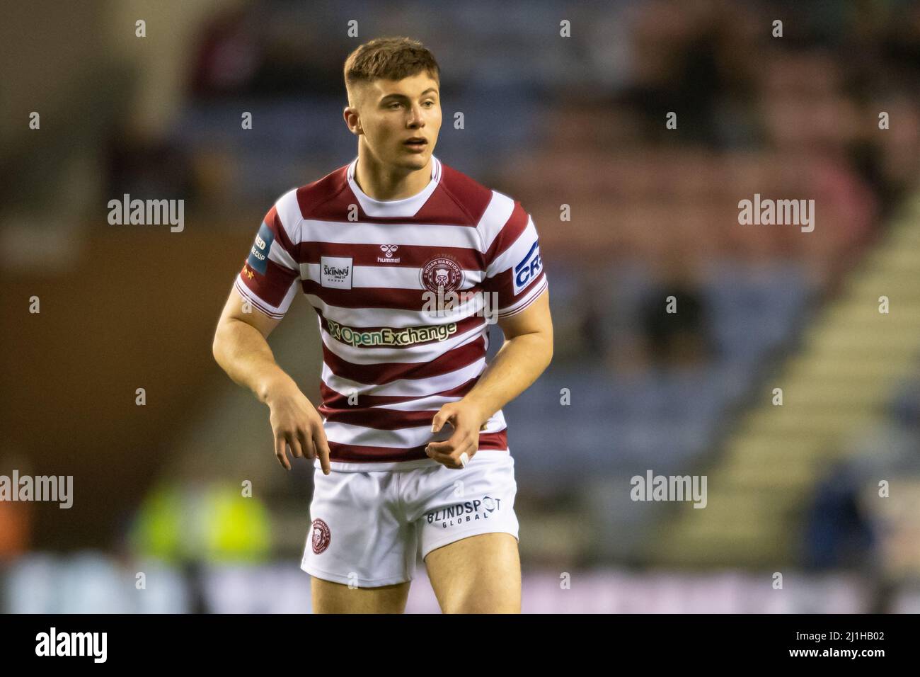 Ethan Havard #19 of Wigan Warriors in action during the game Stock ...