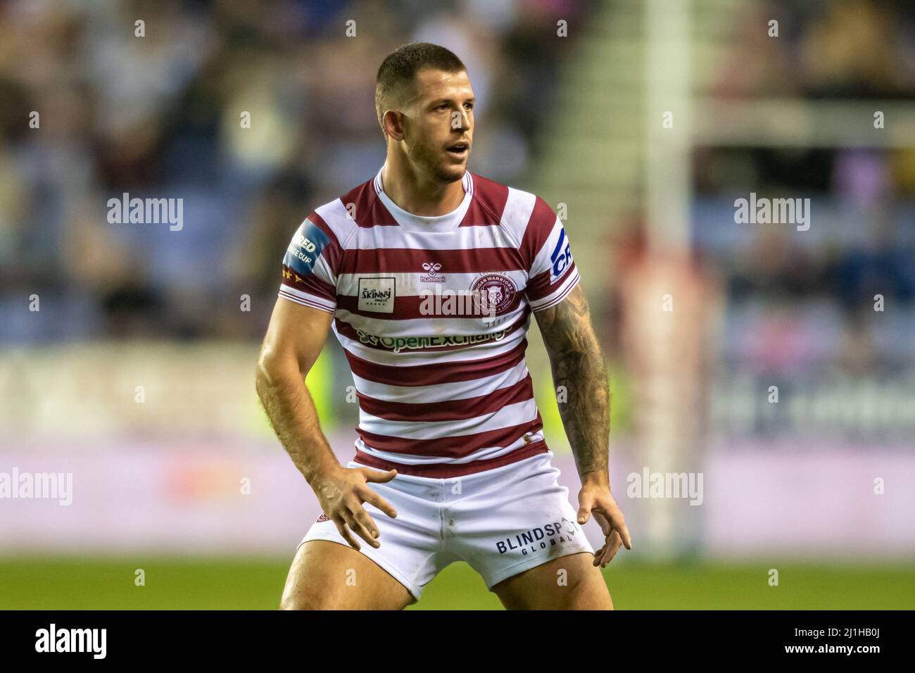 Cade Cust #6 of Wigan Warriors in action during the game Stock Photo ...