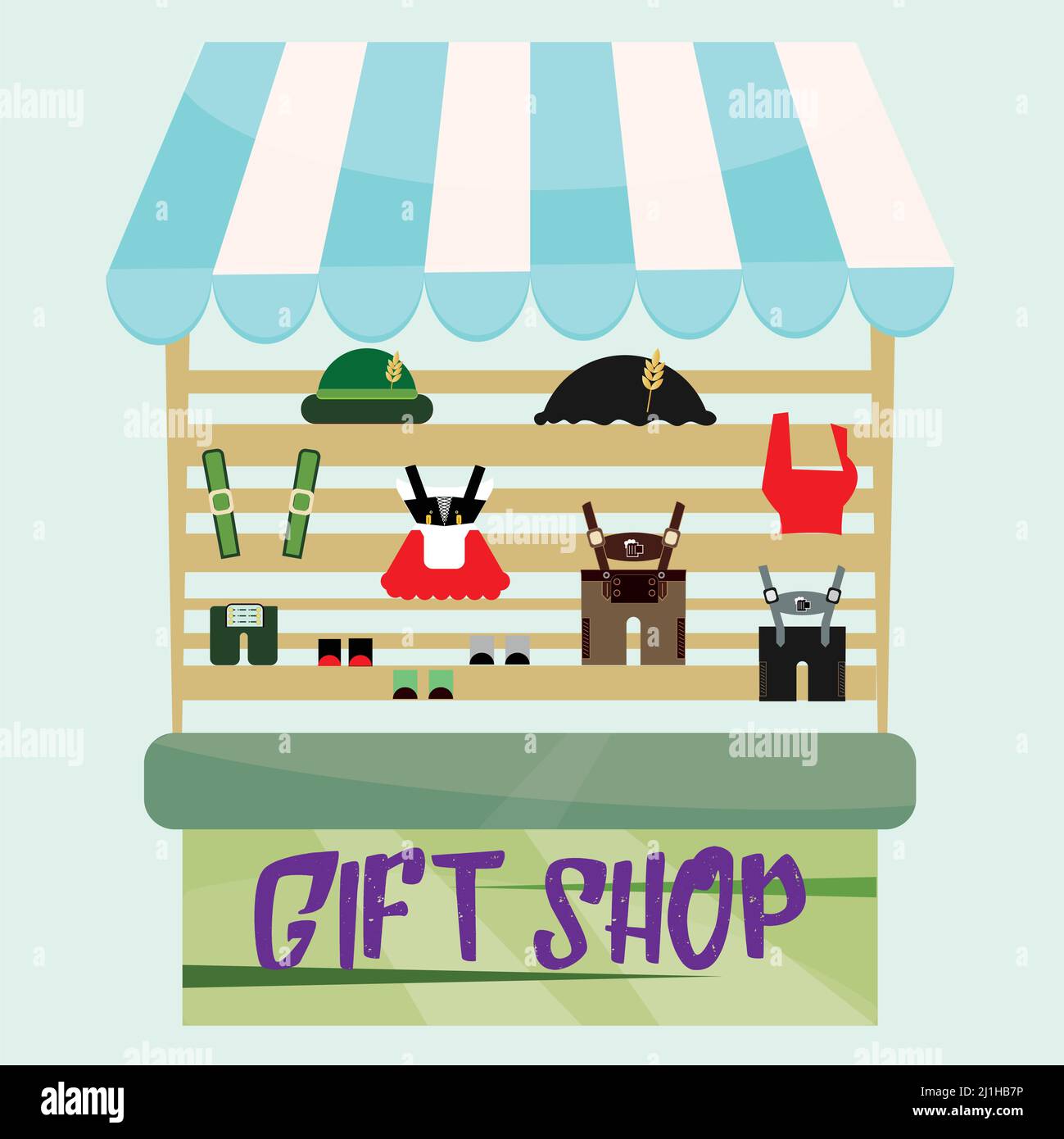 Isolated gift shop with traditional german objects Vector Stock Vector ...