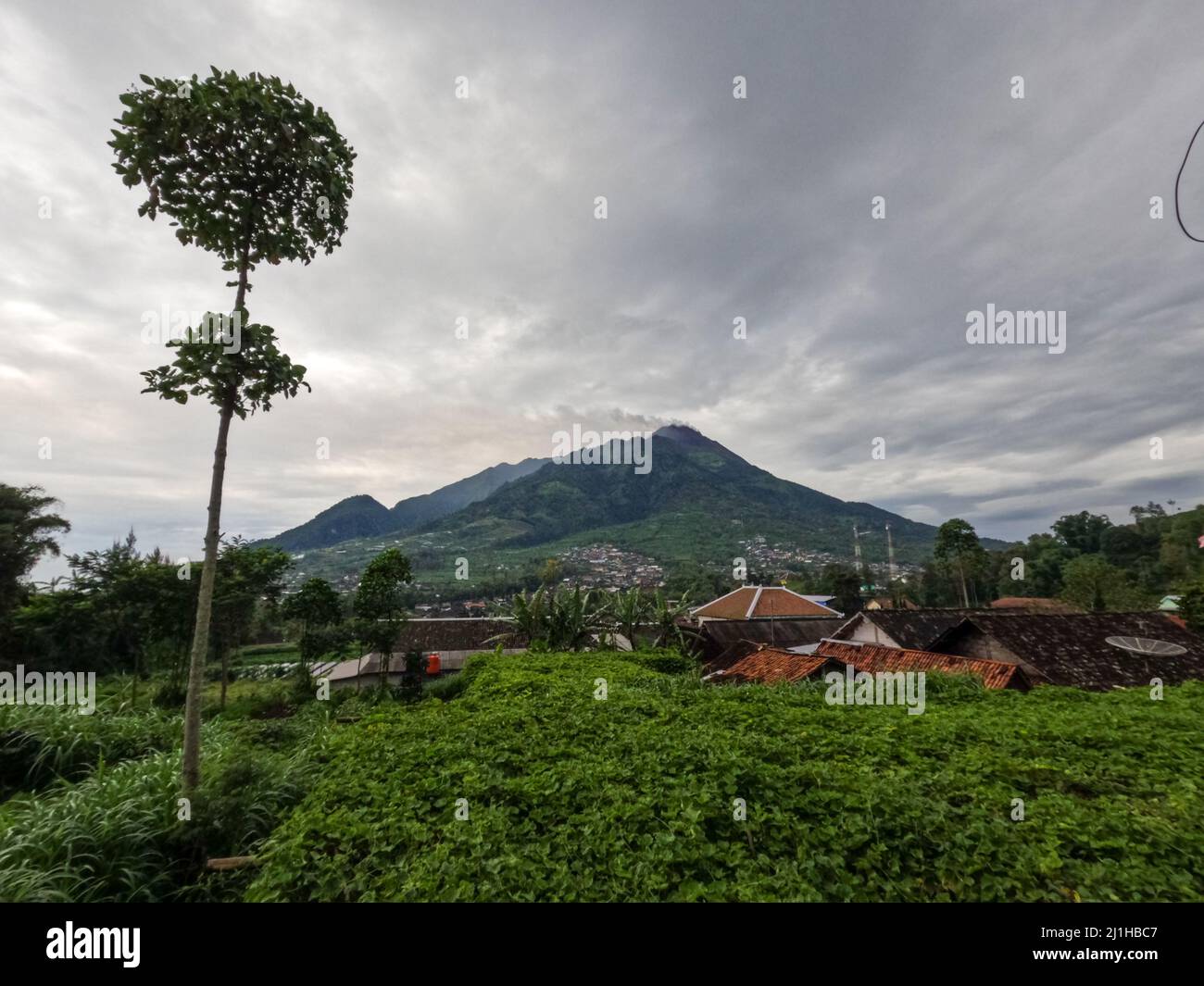 The appearance of Mount Merapi Boyolali, Central Java seen from the ...
